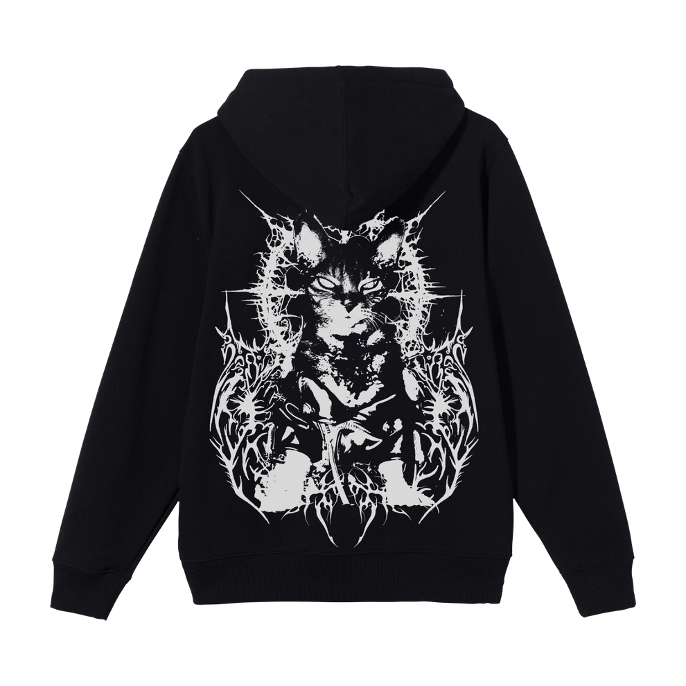 Sigil-Cat Zipper Hoodie | Playful Cat Fashion – Gradient