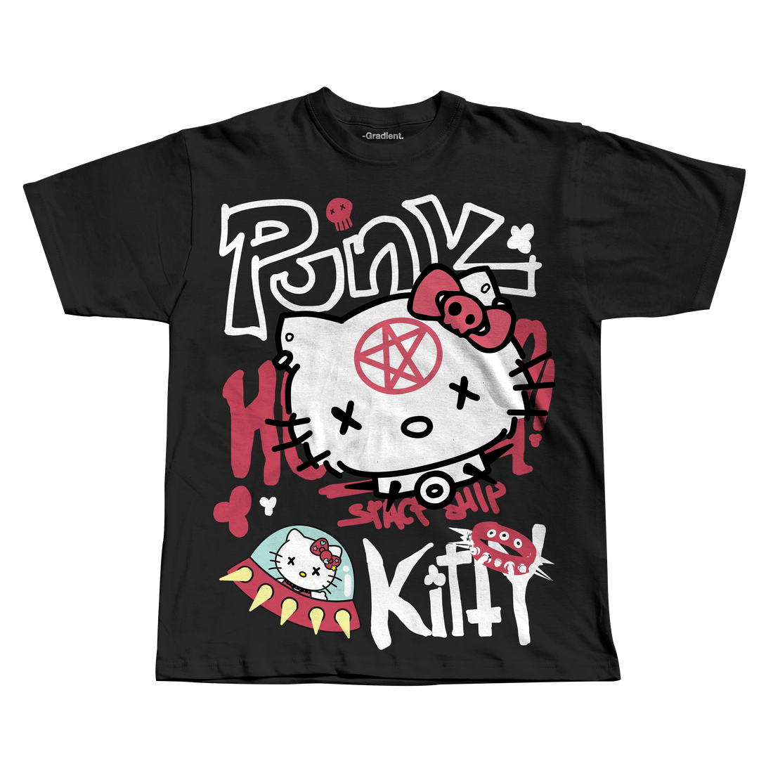 Punk Hello Kitty Oversized T-Shirt | Gradient Club