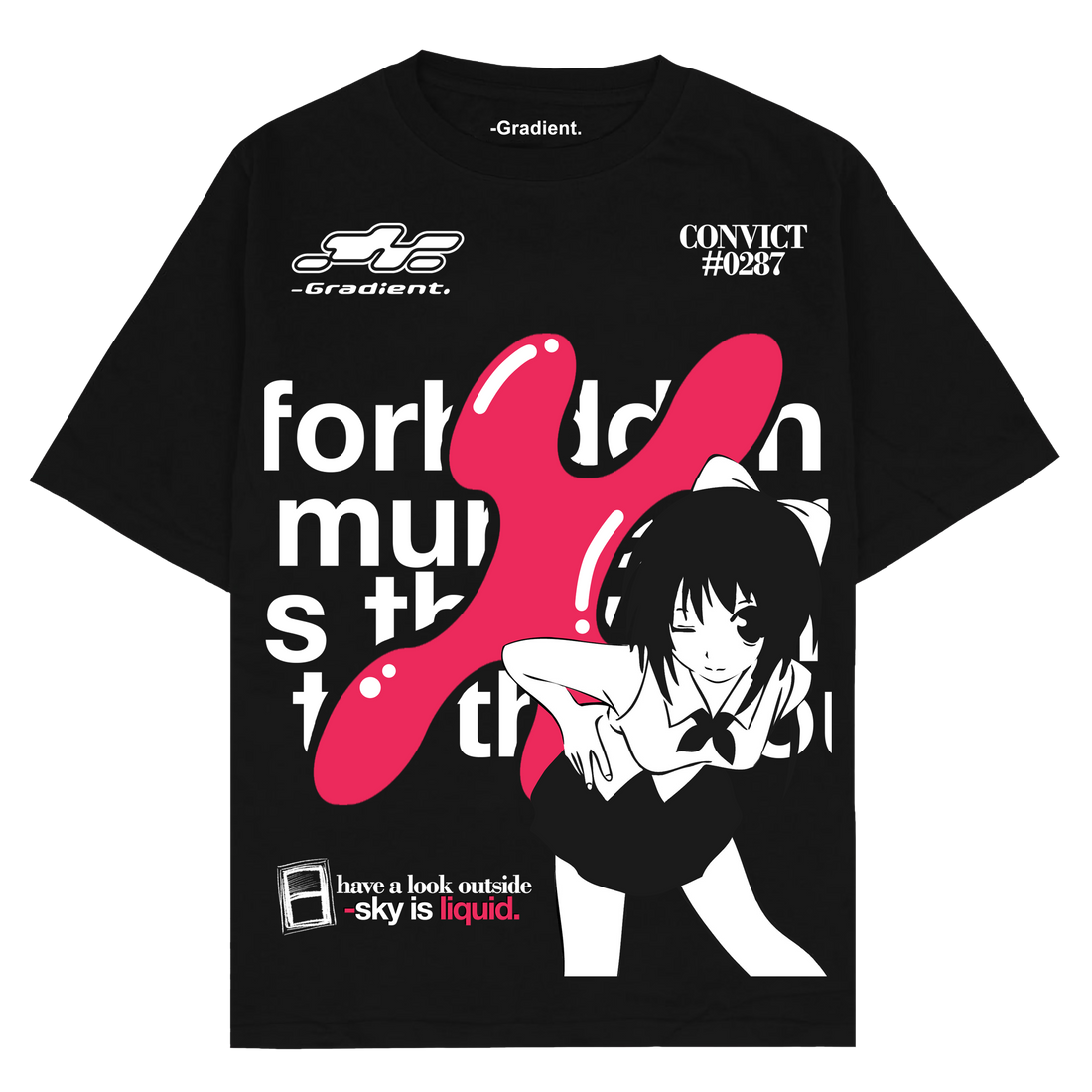 Pink Convict -Gradient. - Oversized T-Shirt